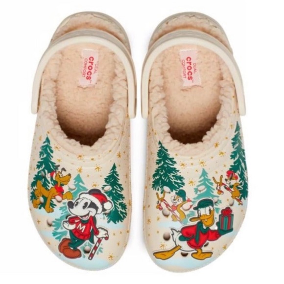CROCS | Shoes | Disney X Crocs Christmas Holiday Fleece Lined Mickey ...